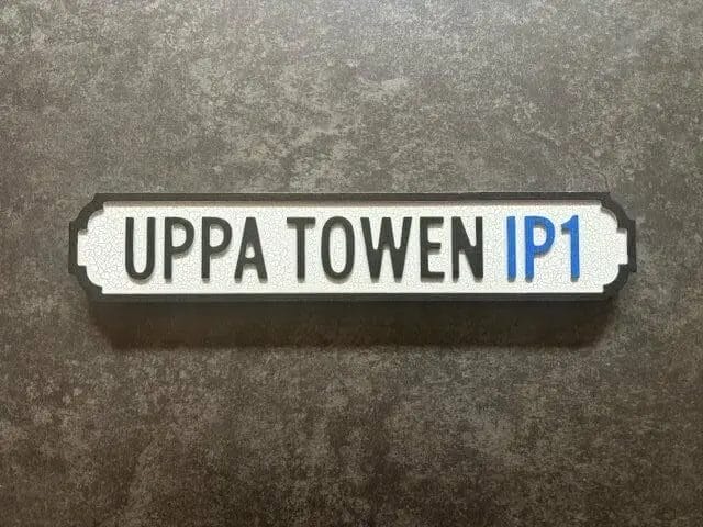Mini "UPPA TOWEN IP1" Road Sign - Mini - houseintown.uk