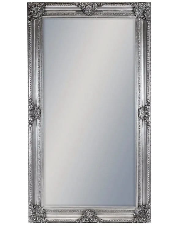 Large Silver Rectangular Mirror - 210 x 117cm - houseintown.uk