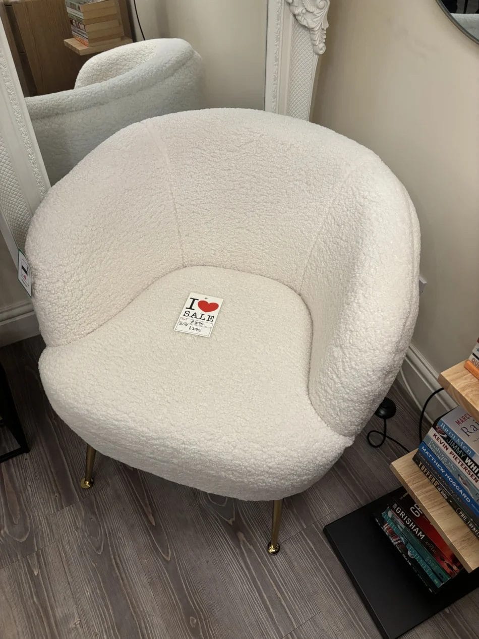 White Teddy Armchair - houseintown.uk